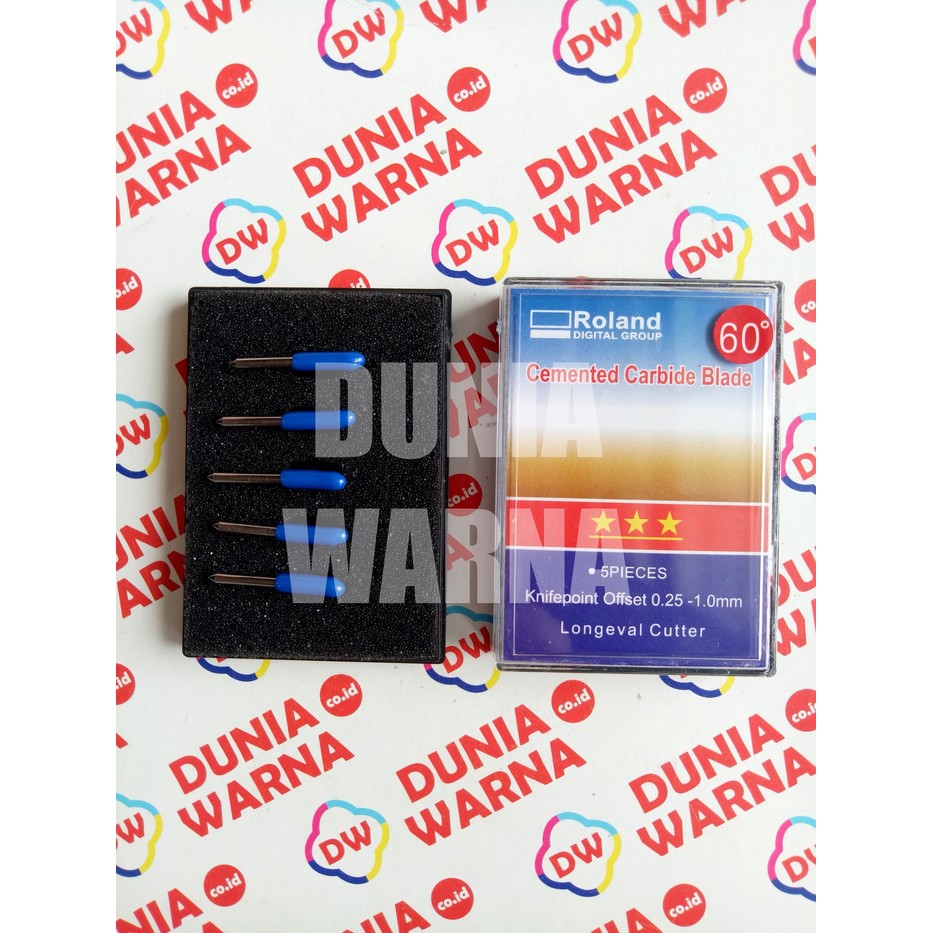 Jual [60 DERAJAT] Mata Pisau ROLAND JINKA 2mm Tutup Biru 5 Pcs Box Kotak Blue Cap Cutting Blade ...