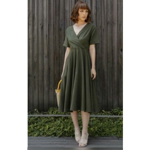 Jual Dress Maven Madeline MIDI (Green) | Shopee Indonesia