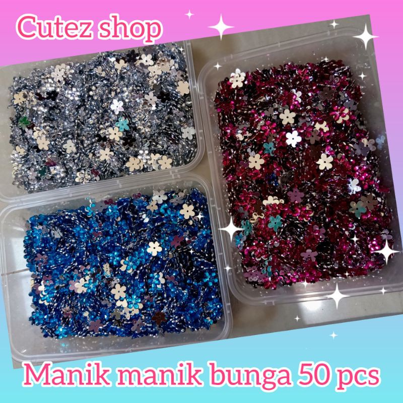 Jual Manik manik bunga hiasan pita bahan craft kerajinan tangan anak ...