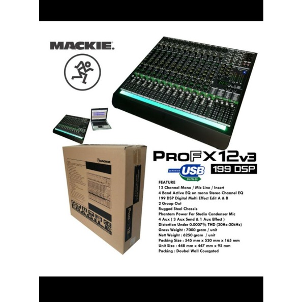 Jual mixer audio Mackie PRO FX12V3 PRO FX12 V3 12CH USB-BLUETOOTH ...