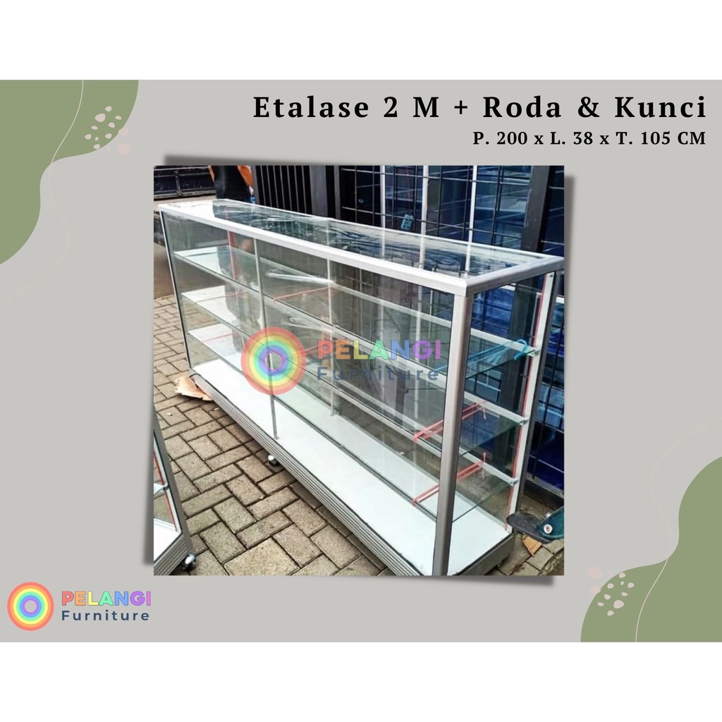 Jual ETALASE ALUMINIUM KACA (2 M) | Shopee Indonesia