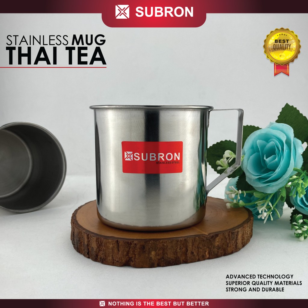 Jual SUBRON Thai Tea Muk Mug Cangkir 8cm Gelas Stainless Steel Tebal ...