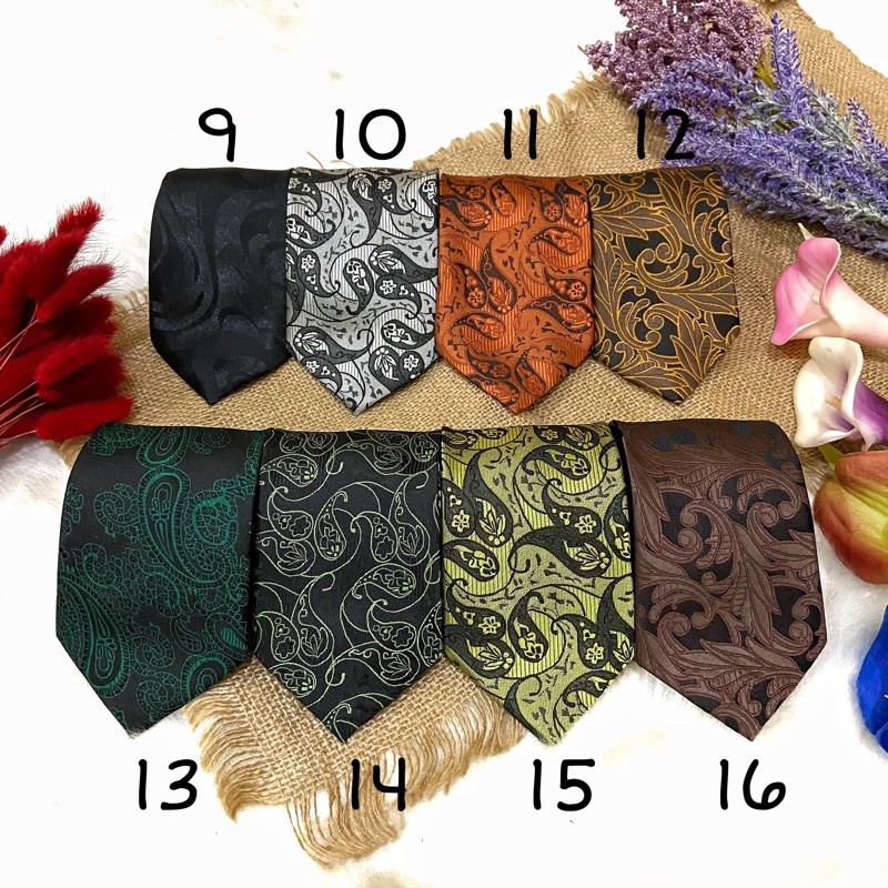 Jual dasi panjang batik premium orange / silver / gold / hijau / coklat ...