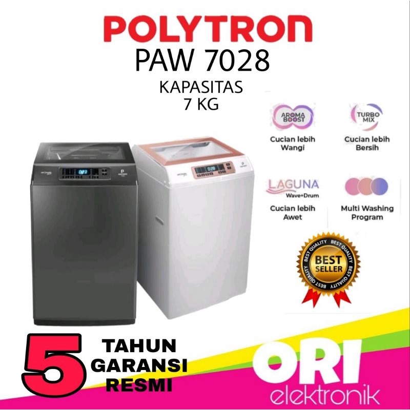 Jual POLYTRON MESIN CUCI 1 TABUNG ZEROMATIC LAGUNA HIJAB UKURAN 7 KG PAW-7028 | Shopee Indonesia