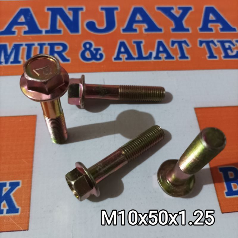 Jual BAUT FLANGE ( M10 x 50 x 1.25 ) | Shopee Indonesia