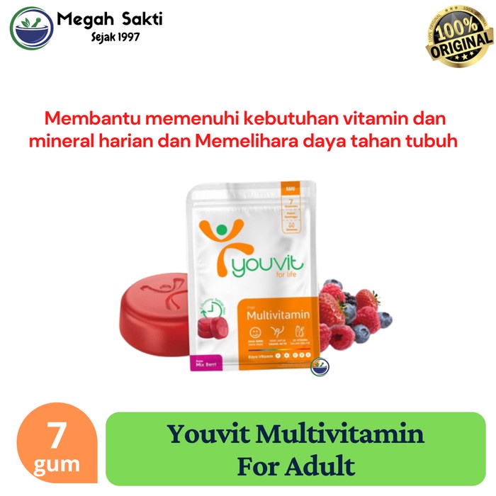Jual Megah Sakti - Youvit Multivitamin SACHET Adult Dewasa 7 Gummies ...