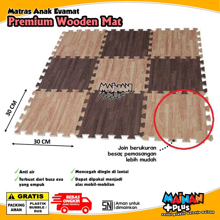 Jual MATRAS ANAK PREMIUM KARPET EVA WOODEN PUZZLE CARPET MOTIF KAYU ...