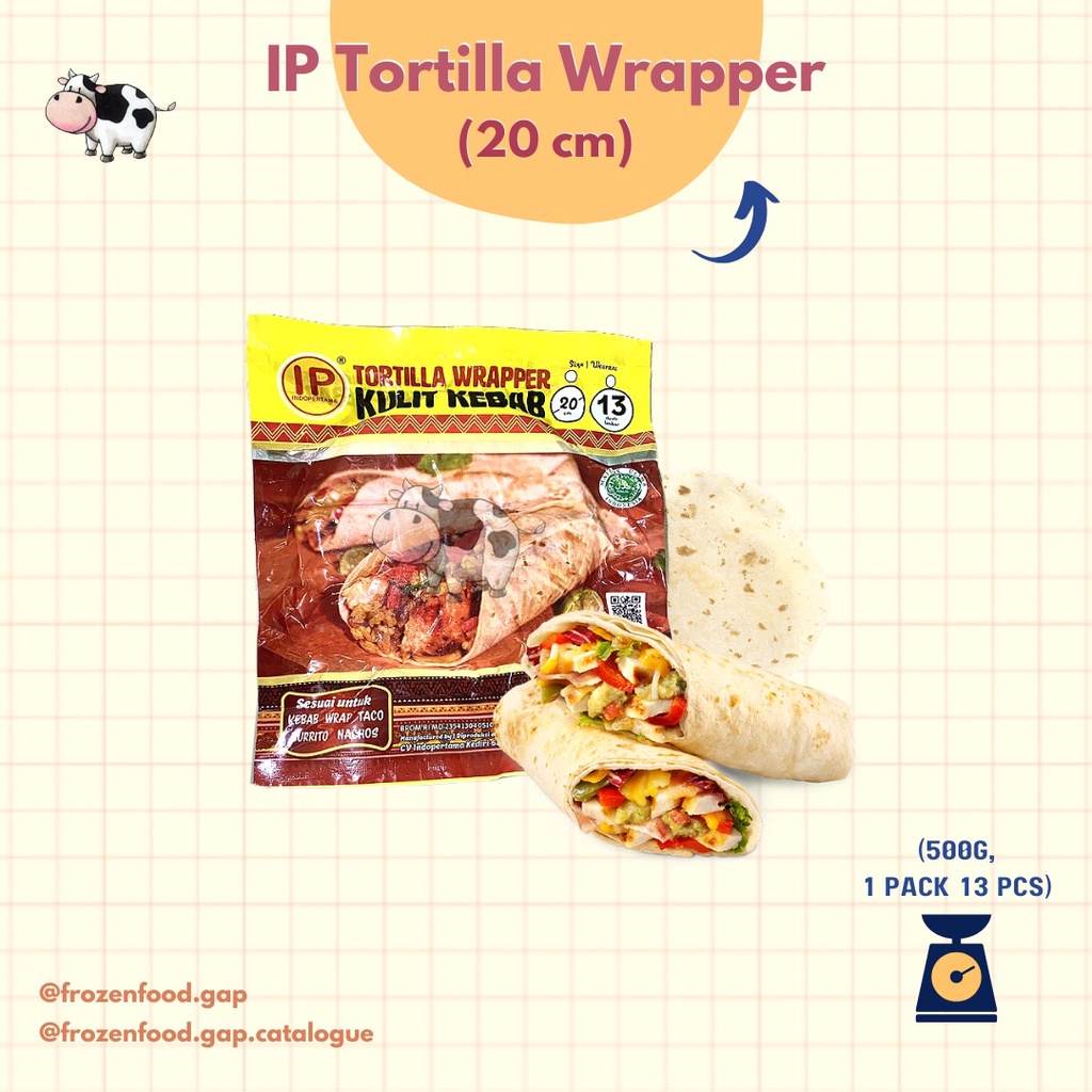 Jual IP TORTILLA WRAPPER 20CM ISI 13 PCS | KULIT KEBAB | KULIT TORTILLA ...