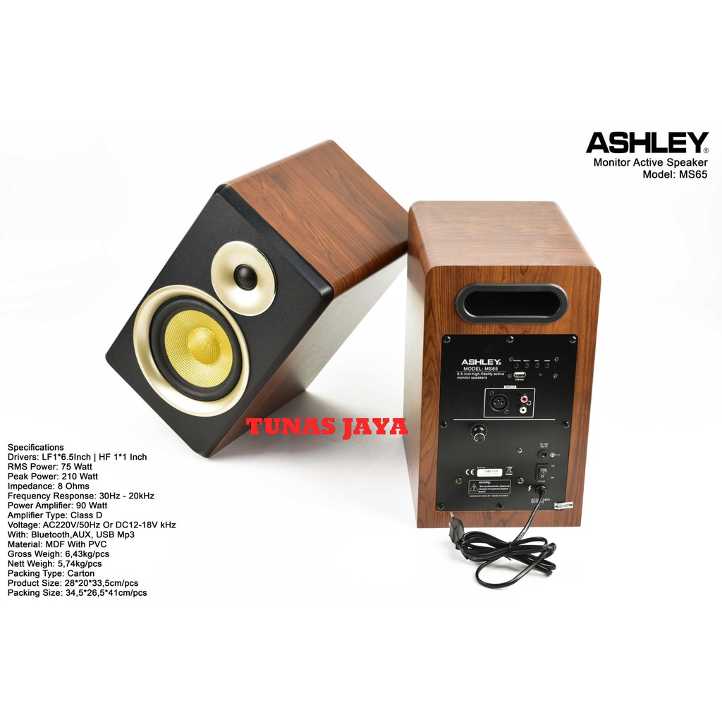 Jual Speaker Monitor Aktif ASHLEY MS65 - MS 65 Original | Shopee Indonesia