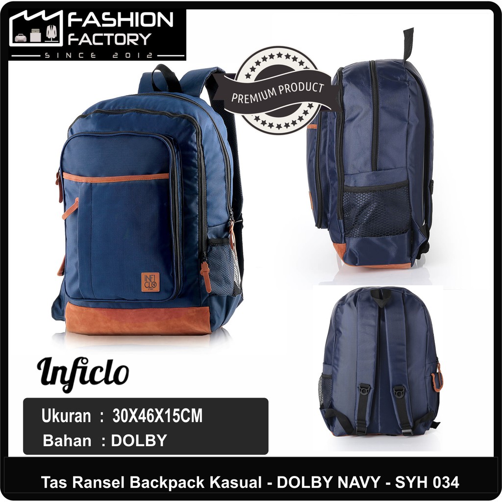 Jual (PREMIUM BAG) Tas Ransel Backpack Kasual Original Inficlo [SYH034 ...