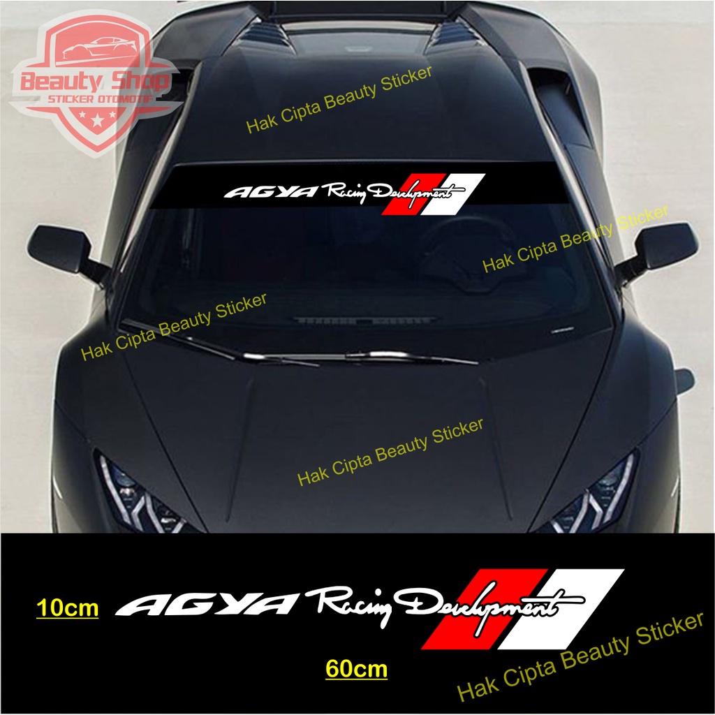 Jual stiker toyota agya racing development sticker cutting kaca mobil ...
