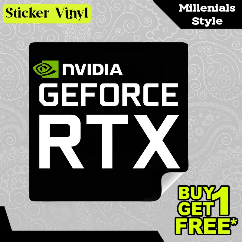 Jual Stiker Sticker Nvidia Geforce Square Ray Trace Graphic Card Kartu ...