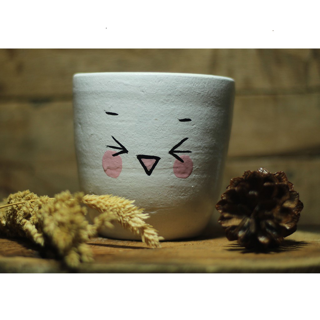 Jual POT LUKIS CLAYPOT LUCU EMOTICON LUKIS KAKTUS SUKULEN KARAKTER ...