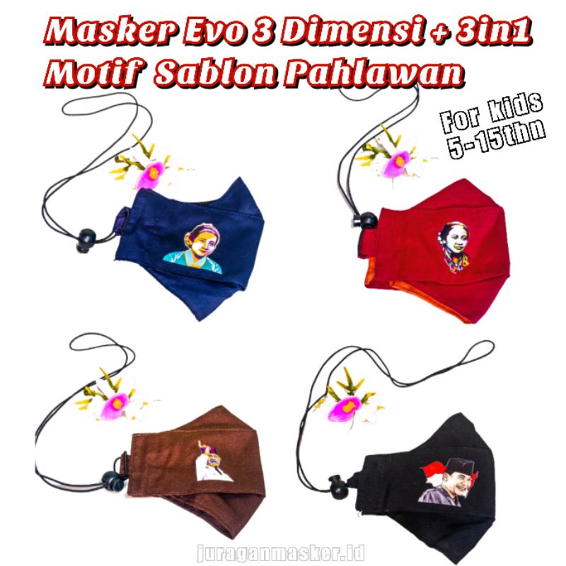 Jual MASKER EVO 3 DIMENSI 3IN1 // KALUNG MASKER// MASKER 2 PLY ...