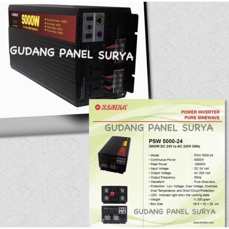 Jual Power Inverter Kenika 5000Watt 24DC/Pure Sine Wave PSW 5000W-24DC ...
