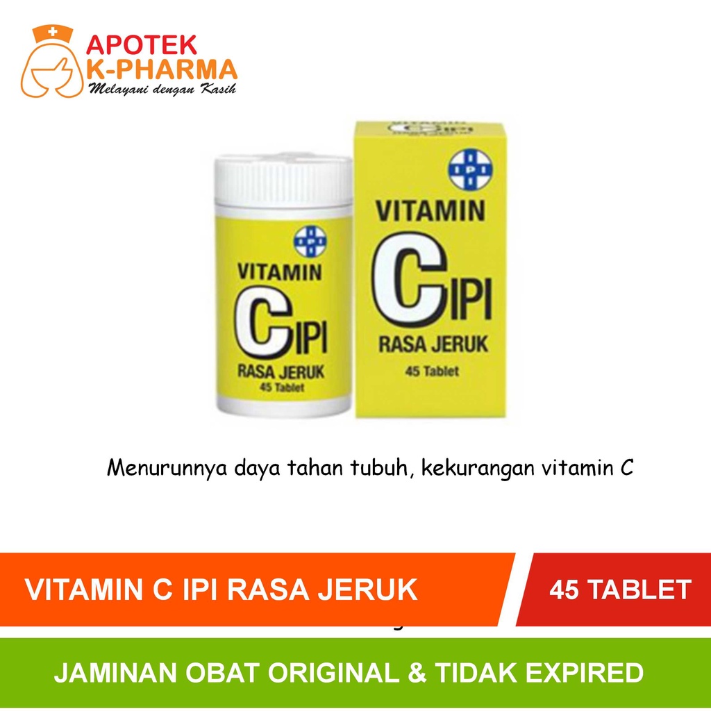 Jual Vitamin C IPI Rasa Jeruk Isi 45 Tablet | Shopee Indonesia