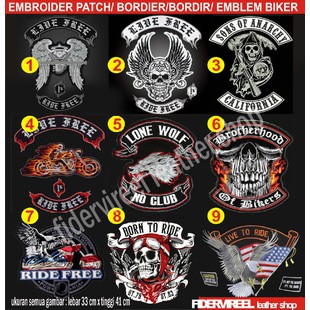 Jual emblem bordir/Embroidered patch biker untuk jaket/rompi | Shopee ...