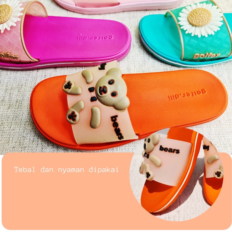 Jual Sandal Selop Wanita Motif Cute Sendal Karet Casual Sendal Jelly ...