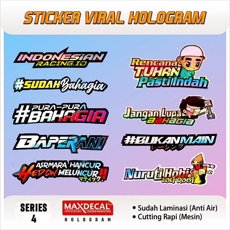 Jual STICKER HOLOGRAM SERIES 4 | STICKER RACING | STICKER PACK ...