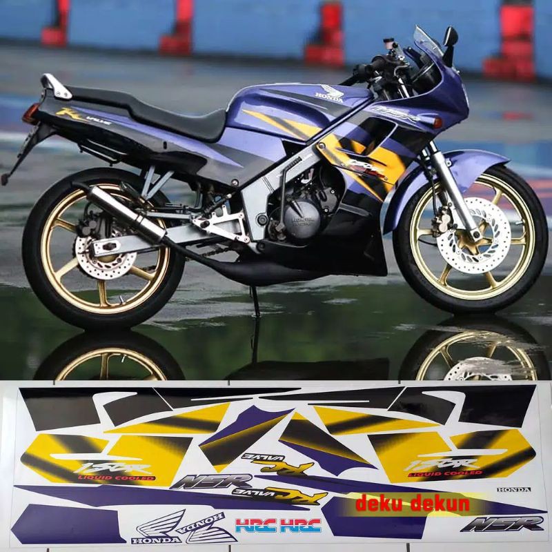 Jual Striping sticker stiker laminasi honda nsr 150 ungu kuning bisa ...