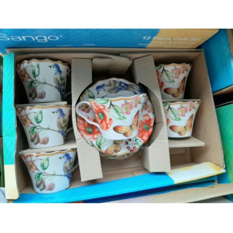 Jual Tea Set Cup Set Cangkir Keramik Bunga Flower Gelas Keramik SANGO ...