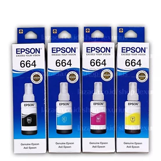 Jual TINTA EPSON 664 BK / C / M / Y ORIGINAL 100% | Shopee Indonesia
