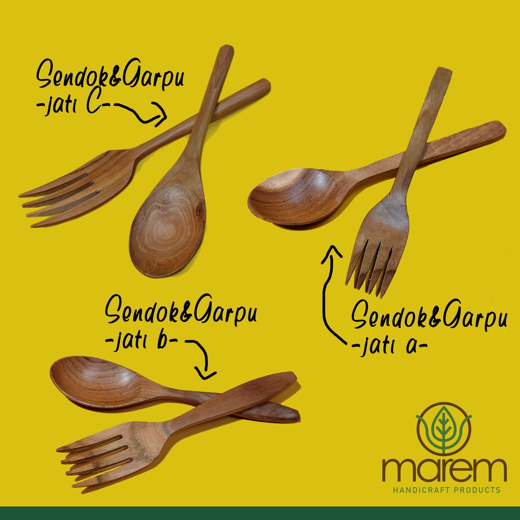 Jual SENDOK MAKAN KAYU JATI UNIK DAN MURAH - FOODGRADE | Shopee Indonesia
