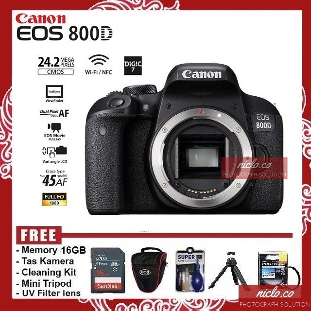 Jual [NEW] KAMERA EOS CANON 800D (BO) BODY ONLY WIFI - GARANSI 1 TAHUN ...