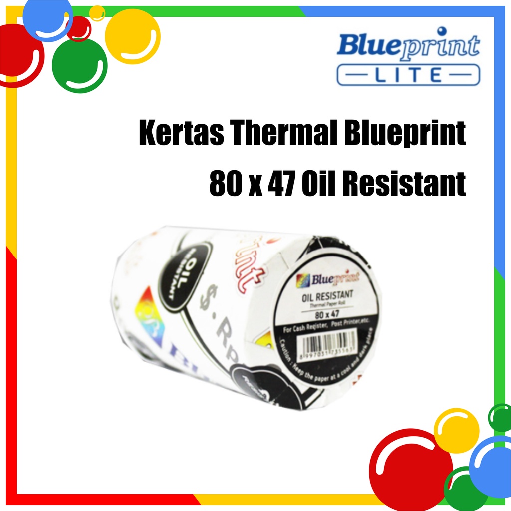 Jual Kertas Thermal / Kertas Kasir / Kertas Struk BLUEPRINT 80mmx40mm ...