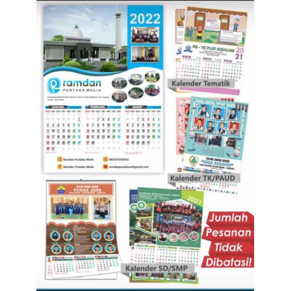 Jual Cetak Kalender Dinding Triwulan (20 pcs)/kalender Foto Keluarga ...