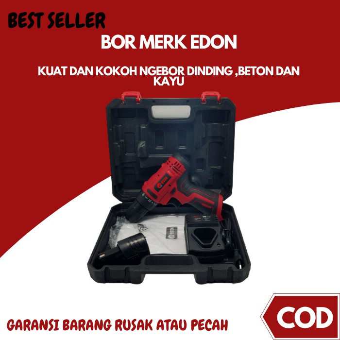 Jual Alat bor beton kayu dan dinding cordless tanpa kabel merk edon ...