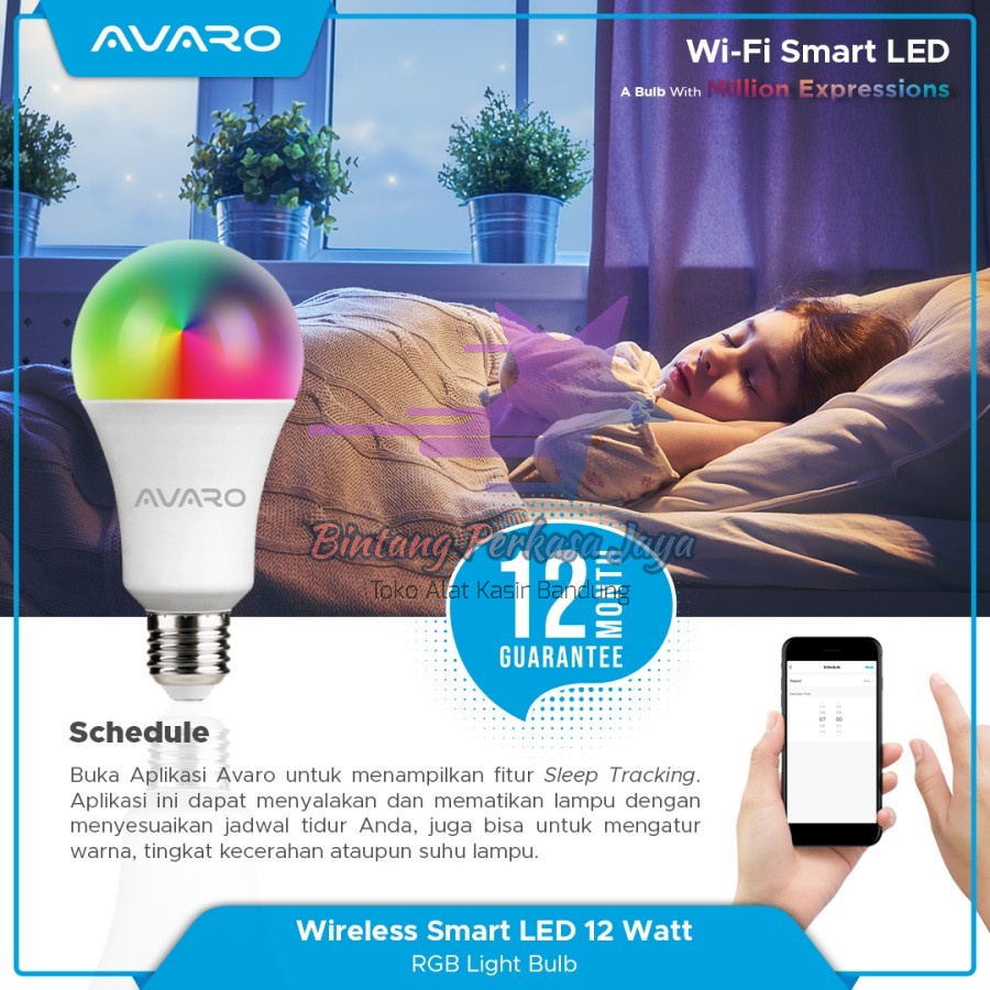 Jual AVARO Smart LED Bulb 12 WATT RGBWW - Wifi Lampu Pintar - Ori Termurah | Shopee Indonesia