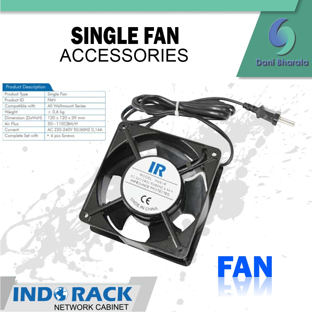 Jual Indorack Single Fan Dimension (DxWxH) : 120 x 120 x 39 mm | Shopee ...