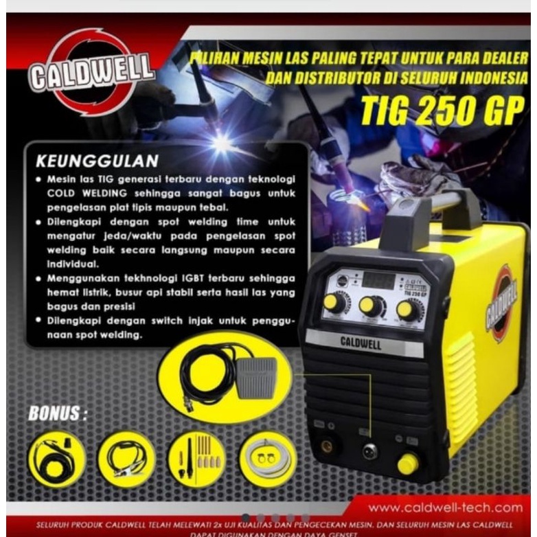 Jual MESIN LAS CALDWELL TIG 250 GP MESIN LAS SPOT WELDING FOOT STEP ...
