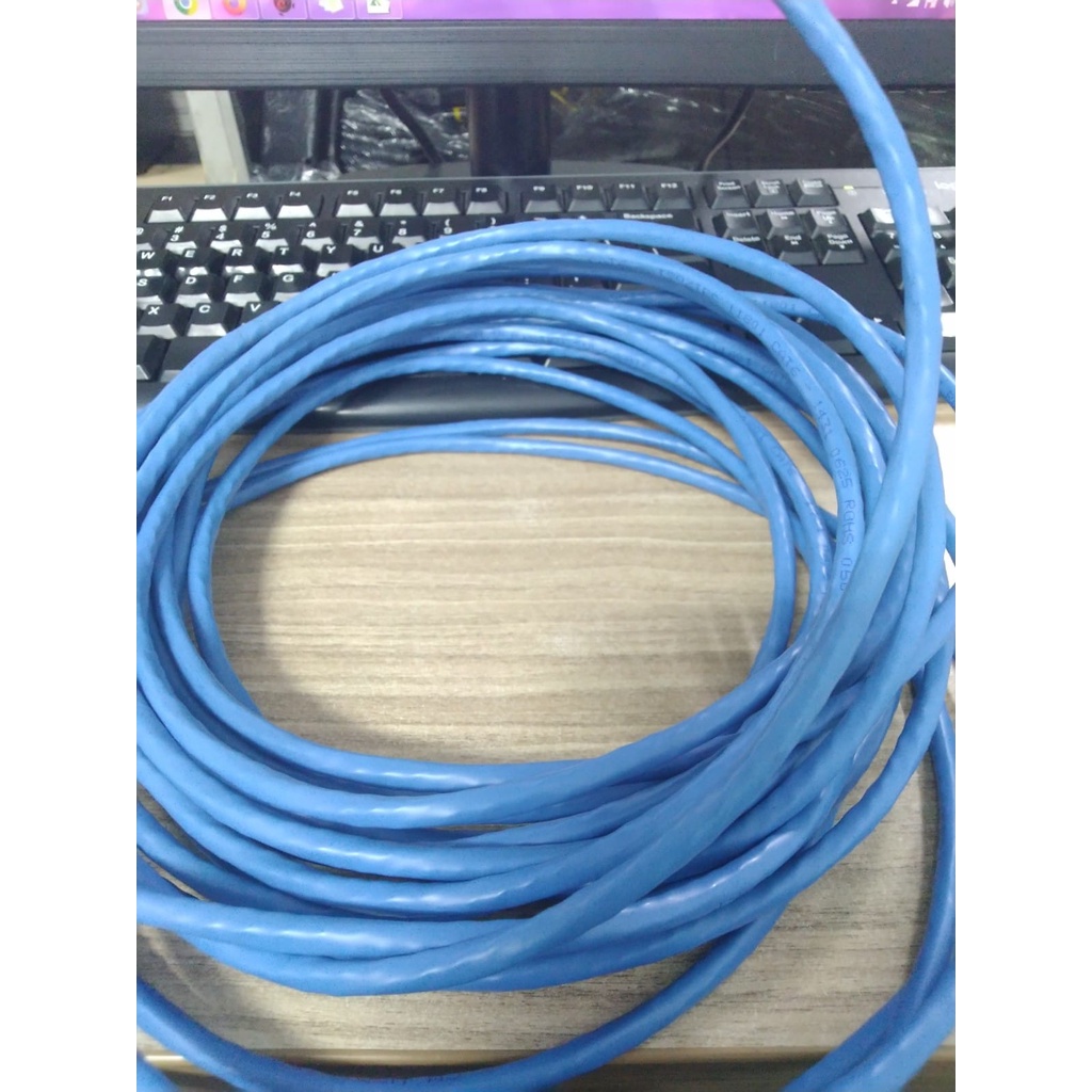 Jual Belden Cat 6 Biru Blue Meteran kabel LAN RJ45 tinggal pakai ...