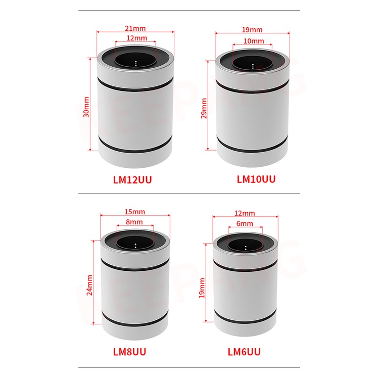Jual Linear bearing LM3UU LM4UU LM5UU LM6UU LM8UU LM8SUU LM10UU LM12UU ...