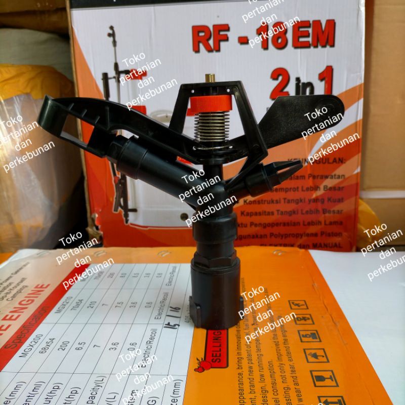 Jual Sprinkler mata 2 merah ukuran drat dalam 1 inch radius/jarak ...