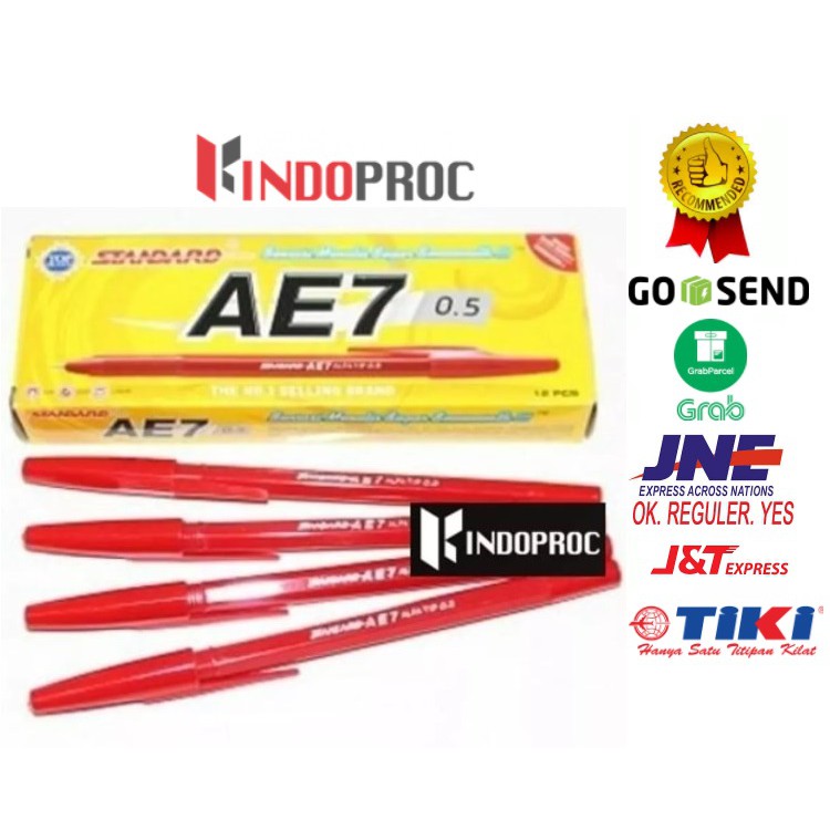 Jual STANDARD Pulpen AE7 0.5mm Merah (Pack) | Shopee Indonesia