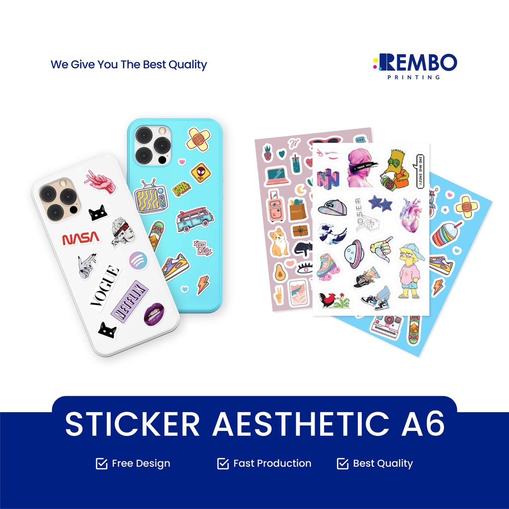 Jual STIKER AESTHETIC A6 VINYL *BISA CUTTING* | STICKER ESTETIK HP ...