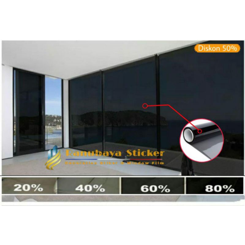 Jual Kaca film peredam panas / kaca film riben / kaca film hitam / stiker kaca film / sticker ...