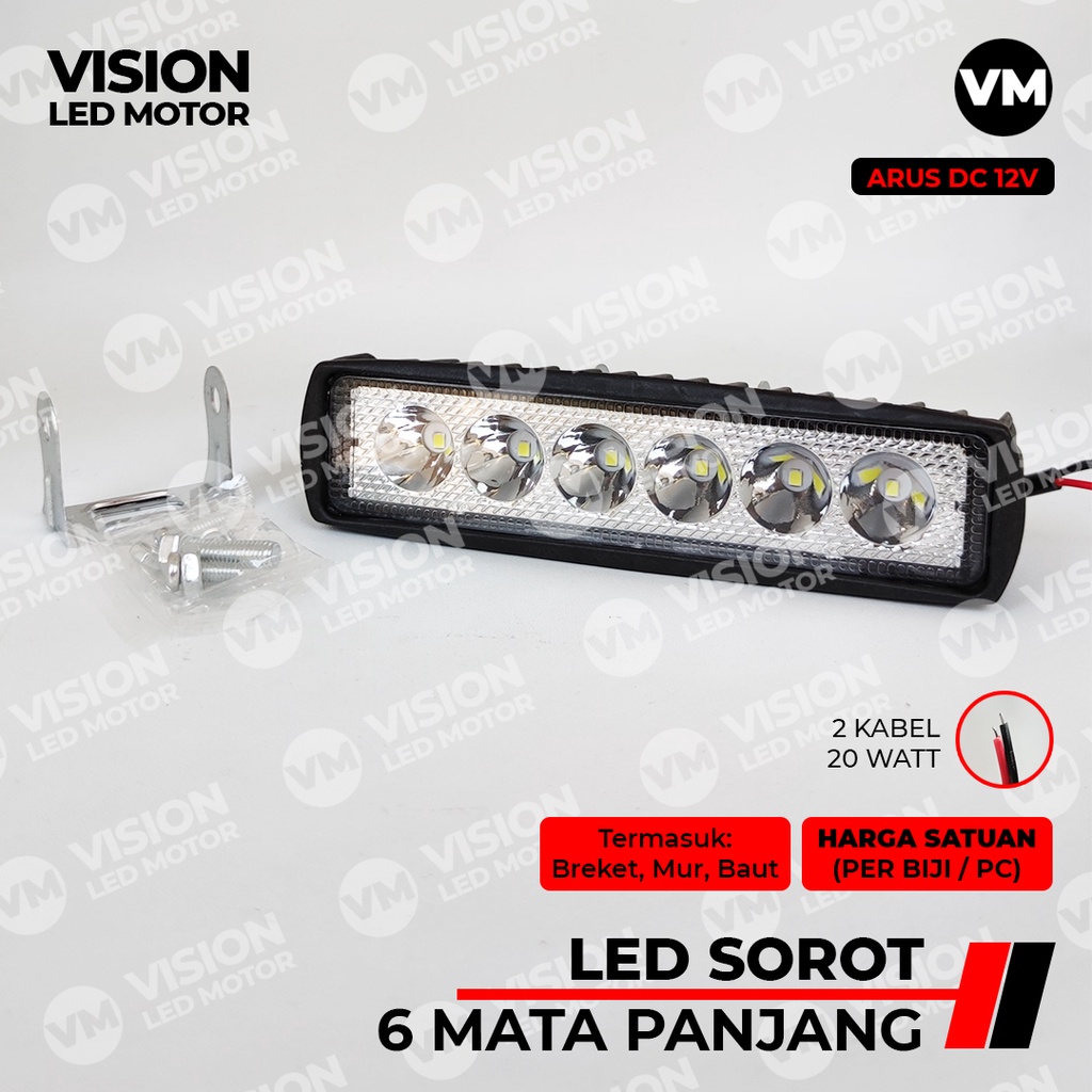 Jual Lampu Tembak Sorot LED 6 Titik Mata CWL 18 Watt Cree 18W Motor Mobil WorkLight Bar 18 Watt ...