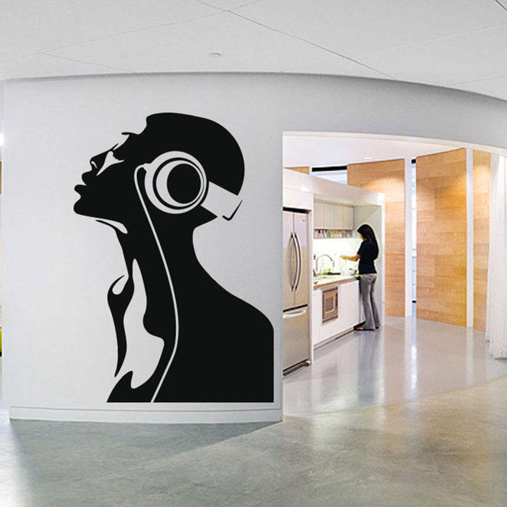 Jual Wall Cutting Sticker Music Dinding Decals Seni Musik Headset ...