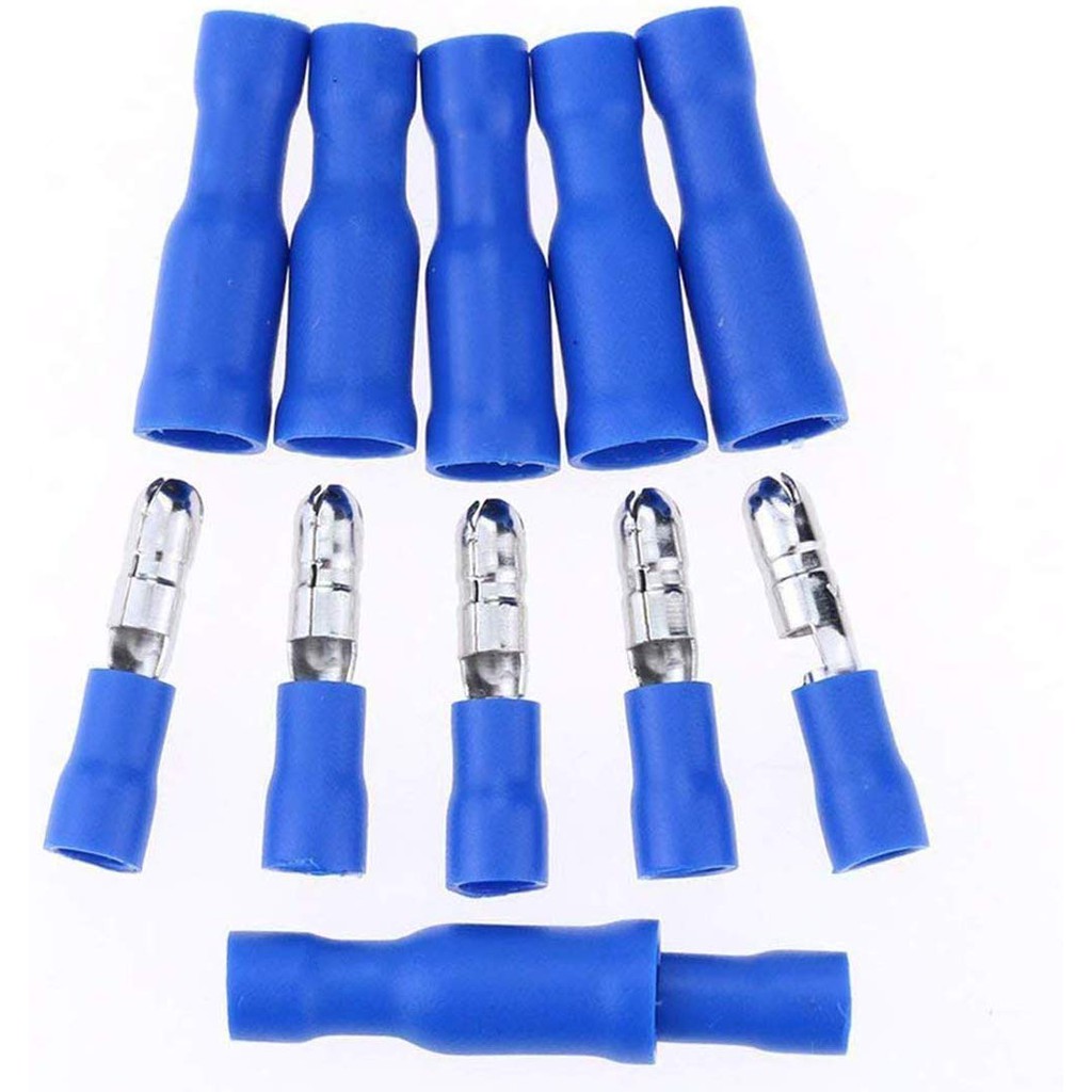 Jual Bullet Blue Biru Insulated Male Female Quick Splice Wire Terminals Wire Crimp Connectors ...
