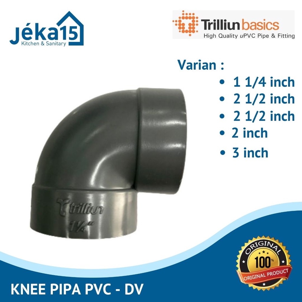 Jual Knee Pipa PVC | Keni Pipa | Elbow 1 1/4"inch - 2 1/2"inch - 3"inch ...