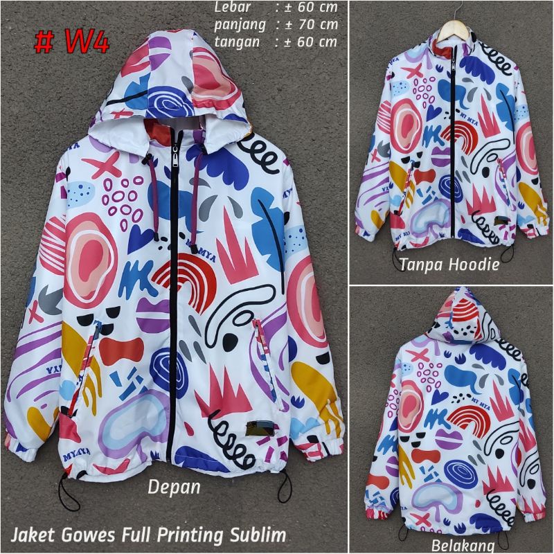 Jual W4 Jaket Parasut Pria dan Wanita Full Print Unisex / jaket sepeda ...