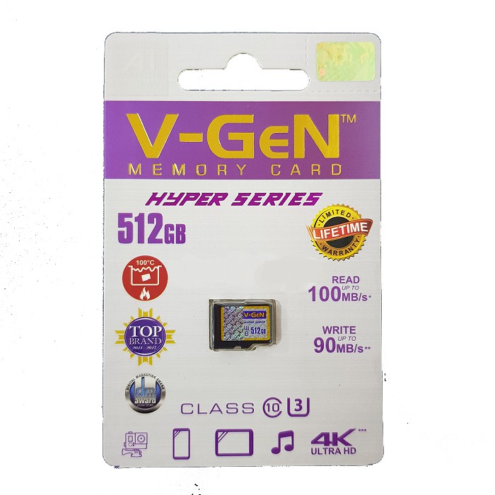 Jual Micro SD V-GeN Hyper 512GB 98MB/S Micro SD Memory Card VGEN ...
