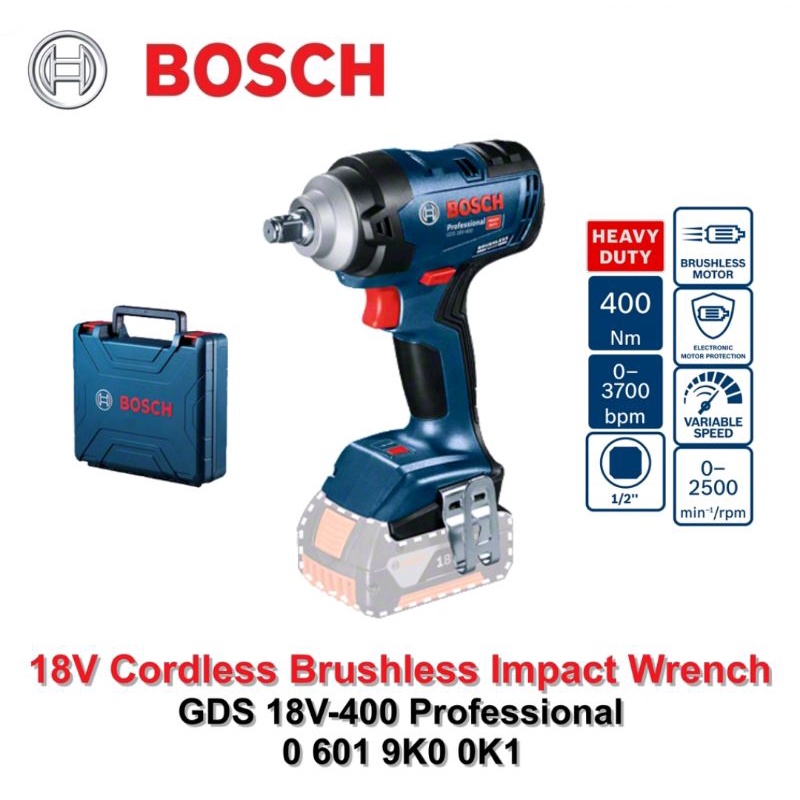 Jual Cordless Impact Wrench 1/2" Bosch GDS 18V-400 Professional (Unit Only) | Shopee Indonesia