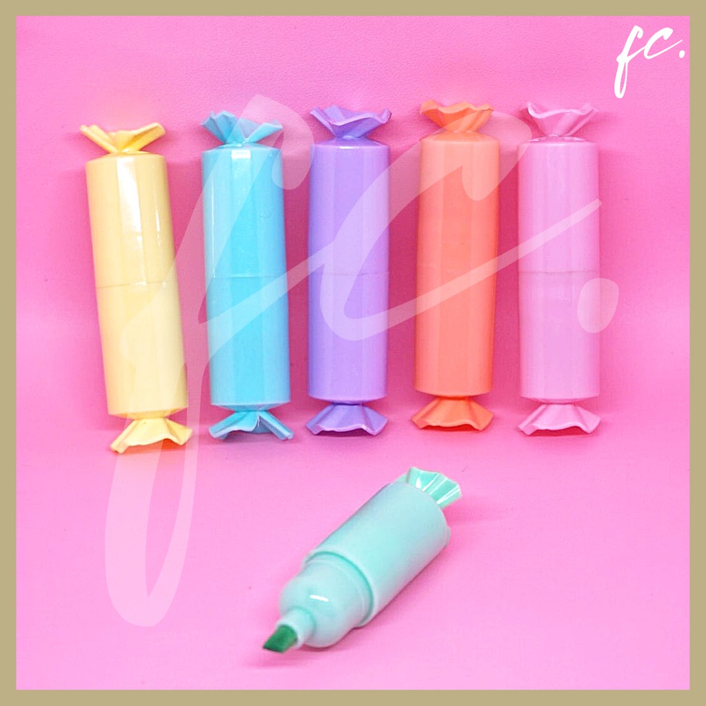 Jual 1 SET ISI 6 STABILO / MARKER / HIGHLIGHTER BENTUK PERMEN PASTEL ...