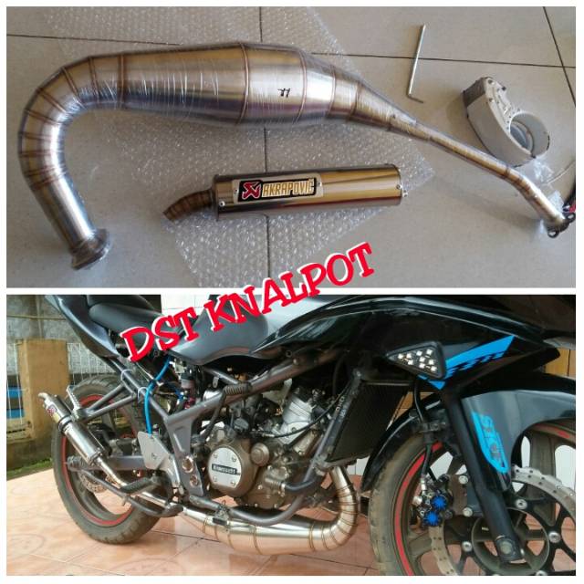 Jual Knalpot ninja 2 tak akrapovic full stenlis | Shopee Indonesia