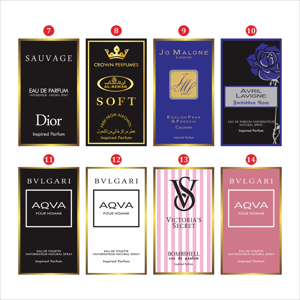 Jual Stiker Label PARFUM / STICKER CUSTOM / FREE DESAIN Cutting A3 ...